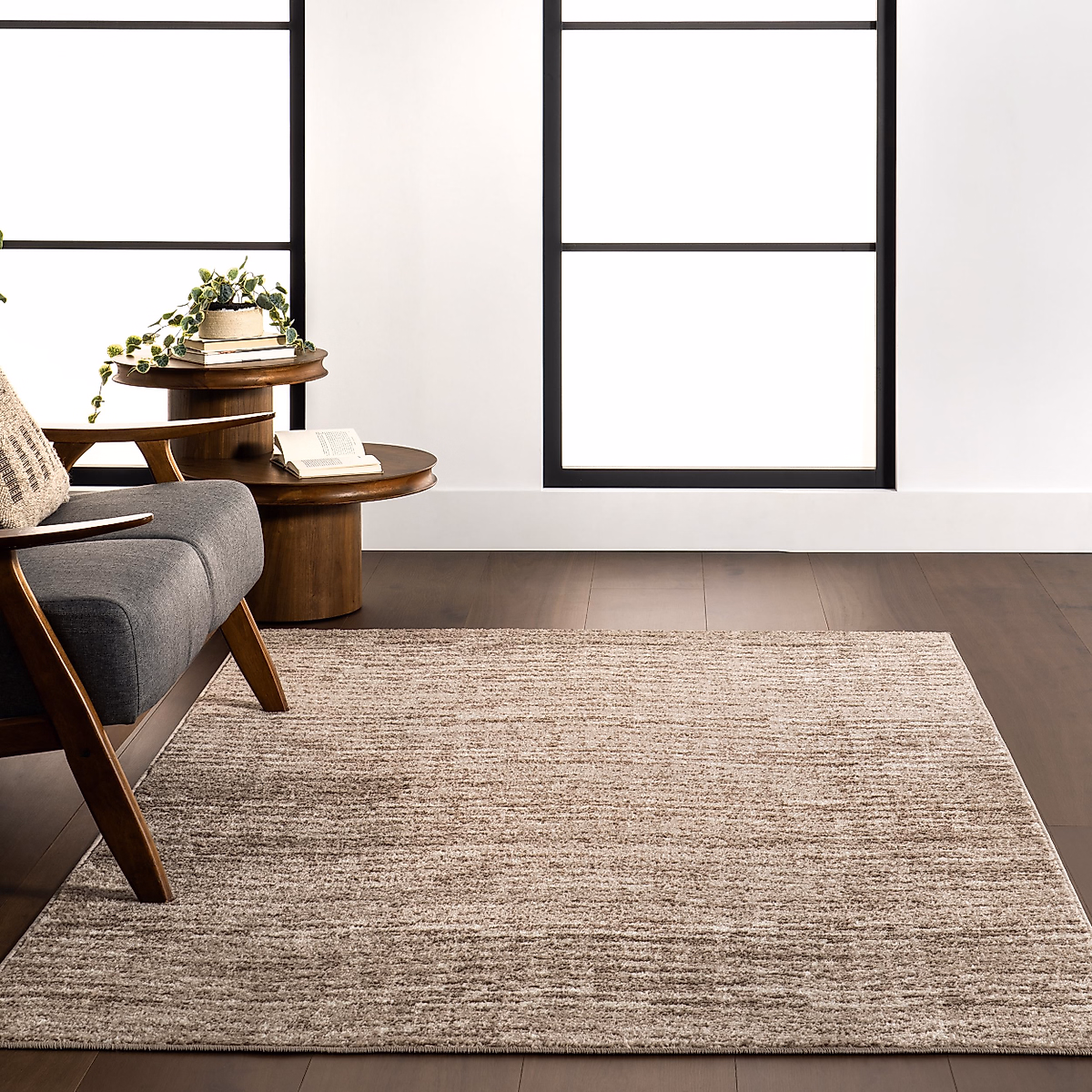 nuLOOM 4' x 6' Performance Indoor Area Rug, Non-Shed, Power Loomed High-Traffic Area Rug for Living Room, Bedroom, Home, Sherill Beige