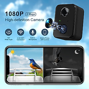 BROAIMX Smart Bird Feeder Camera, Free AI Forever, 1080P HD Camera Auto Capture Bird Videos & Solar Panel, App Notify When Birds Detected, Bird House with Built-in Two-Way Microphone
