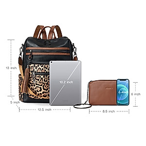 Shrrie Backpack Purse for Women Leather Backpack Fashion Designer Travel Backpack Convertible Shoulder Bag