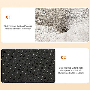 MCGOS Dog Bed Cave, 40x35x35cm Breathable Covered Dog Bed, Plush Dog Bed Cave, Washable Self Warming Pet Bed, Comfortable Warm Dog Hideaway Elastic Dog House for Cats Dogs Bunnies Rabbits Small Pets