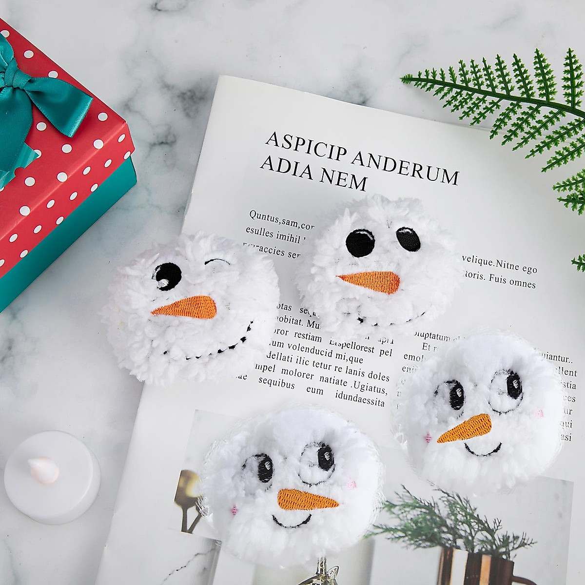 Skylety 20 Pcs Plush Snowball for Indoor Outdoor Stuffed Snowballs Snowman Toys Snowball Fun Set for Snow Games Decorations(Vivid Series)