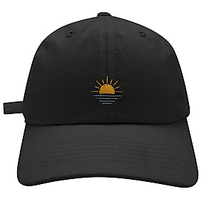 JPAK Sun Baseball Cap Embroidered Cotton Dad Hat - Sunset Sunrise Black