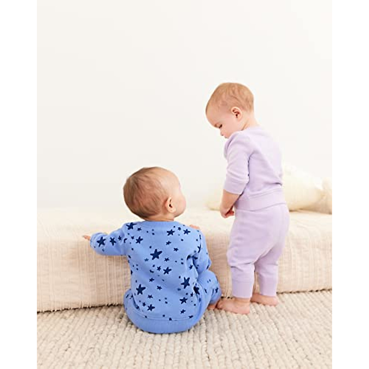 Moon and Back by Hanna Andersson Baby Girls' French Terry Crewneck Sweatshirt, Grey Heather, 12-18 Months