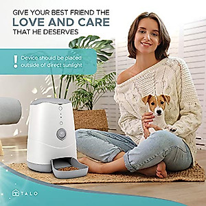 Talo Automatic Wi-Fi Pet Feeder 3.7L - Smart Cat Feeder - Dog Feeder with App Control - Food Dispenser with Timer - 130oz – White
