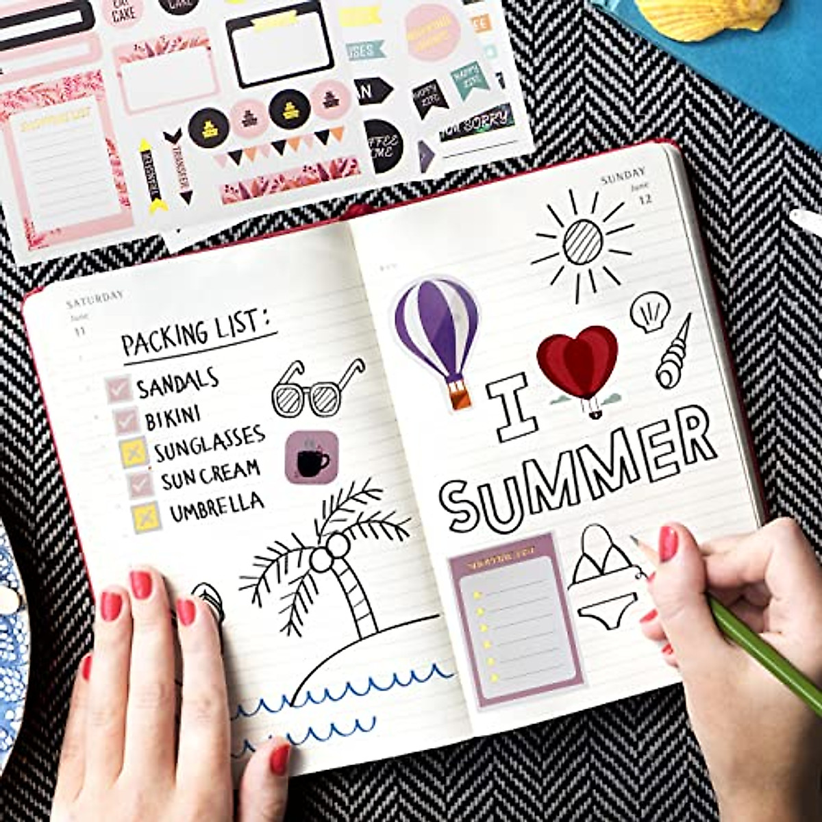 Gold Foil Planner Stickers, 27 Sheets/1230+ Stickers - Seasonal, Inspirational, Motivational, Holiday, Decorative Stickers for Planner Organizer Journal Calendars -Cute Aesthetic Stickers (Upgrade)