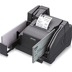 Epson A41A267001 TM-S9000 Multifunction Scanner and Printer, 110DPM, Direct Thermal, USB, 2 Pocket, USB Hub and MSR Reader, Dark Gray