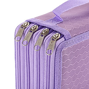 BTSKY® Handy Wearable Oxford Colored Pencil Case 72 Slots Pencil Organizer (Purple)