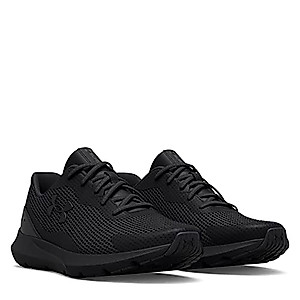 Under Armour Men's Surge 3 Road Running Shoe, Black (002)/Black, 10.5