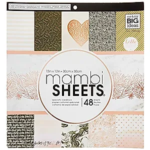 Me & My Big Ideas Cdstck MAMBI Sheets Cdstk Pad 12x12 Rose Gold