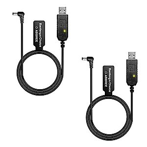 BAOFENG UV-5R Portable USB Charger Cable Indicator with Light for UV5R UV-82 BF-F8HP GT-3 UV-9R Plus Series Two Way Radios Charger(2Pack)