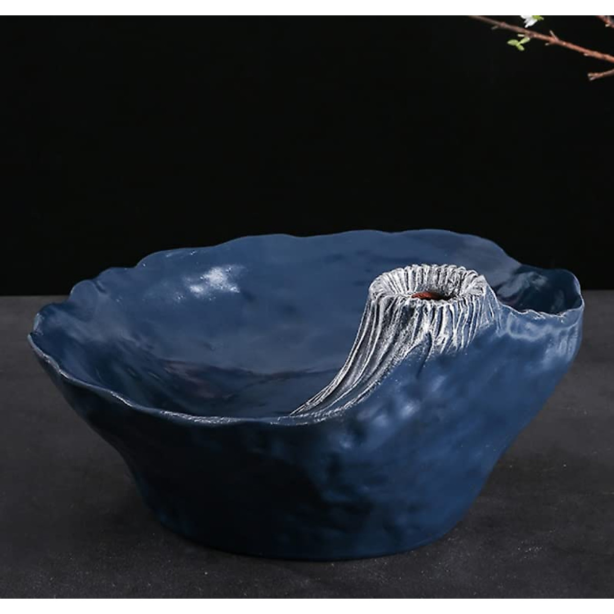 High End Sashimi Plate, 15.4 inch Japanese Style Fuji Mountain Style Dry Ice Creative Tableware High End Hotel Hotpot Restaurant Seafood Platter Salmon Sushi Plate