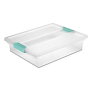 Sterilite Miniature Clip Storage Box w/Latch Lid, 6 Pack, & Large Clip Storage Box w/Latch Lid, 6 Pack for Home, Office, and Workspace Organization