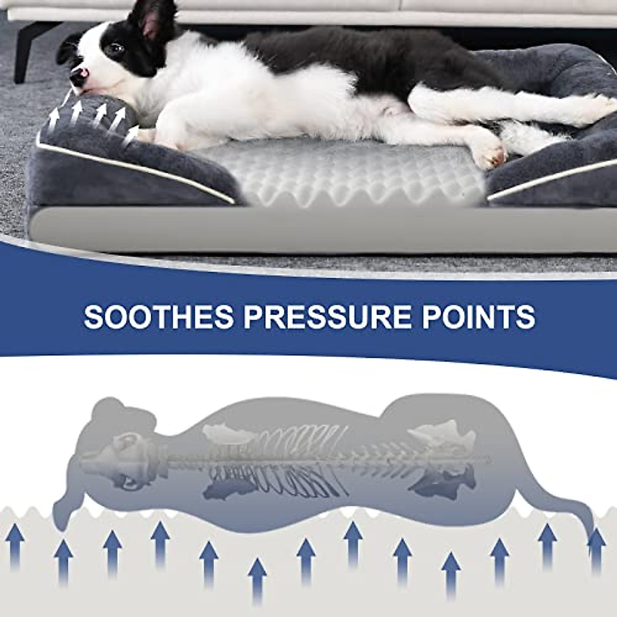 Arien Dog Bed, Dog Beds for Large Dogs, Orthopedic Bolster Couch Pet Bed for Large Dogs, Removable Washable Cover, Nonskid Bottom Couch, Dog Sofa Bed for Comfortable Sleep