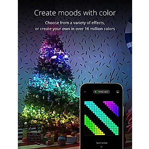 Twinkly App-Controlled 157ft Smart String LED Lights with 600 RGB LEDs - WiFi & Bluetooth Connectivity, Sync with Music, Indoor/Outdoor Use (IP44), Compatible with Google Assistant & Amazon Alexa