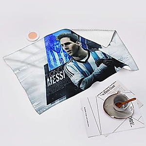 King of Argentina #10 Messi Facial Washcloths Face Wash Cloth Soft Fast Drying Facial Cleansing Cloth for Face 16 X 27.5 Inch