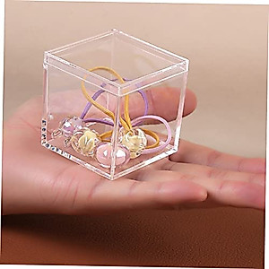 12pcs Items Cm Cases with Mini Container Showcase Candy Lid Cube Clear for Collectibles Storage Small Treat Stackable Plastic Cubes Display Square Case Acrylic Jewelry Containers