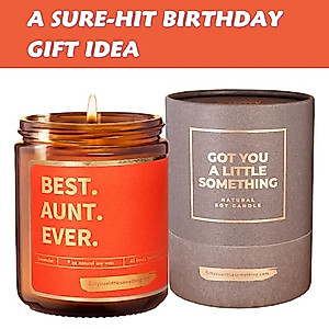 Gifts for Aunt - Best Aunt Ever, Lavender Scented Candle, Soy Wax | Empowering Aunt Birthday Gifts from Niece or Nephew | BAE Cool Favorite Auntie Bday Present | Aunt Candle, 9oz
