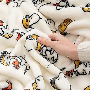 Berkshire Blanket Peanuts® VelvetLoft® Cute Character Snoopy Plush Throw Blanket,The Flying Ace,Throw 55 in x 70 in (Official Peanuts® Product)
