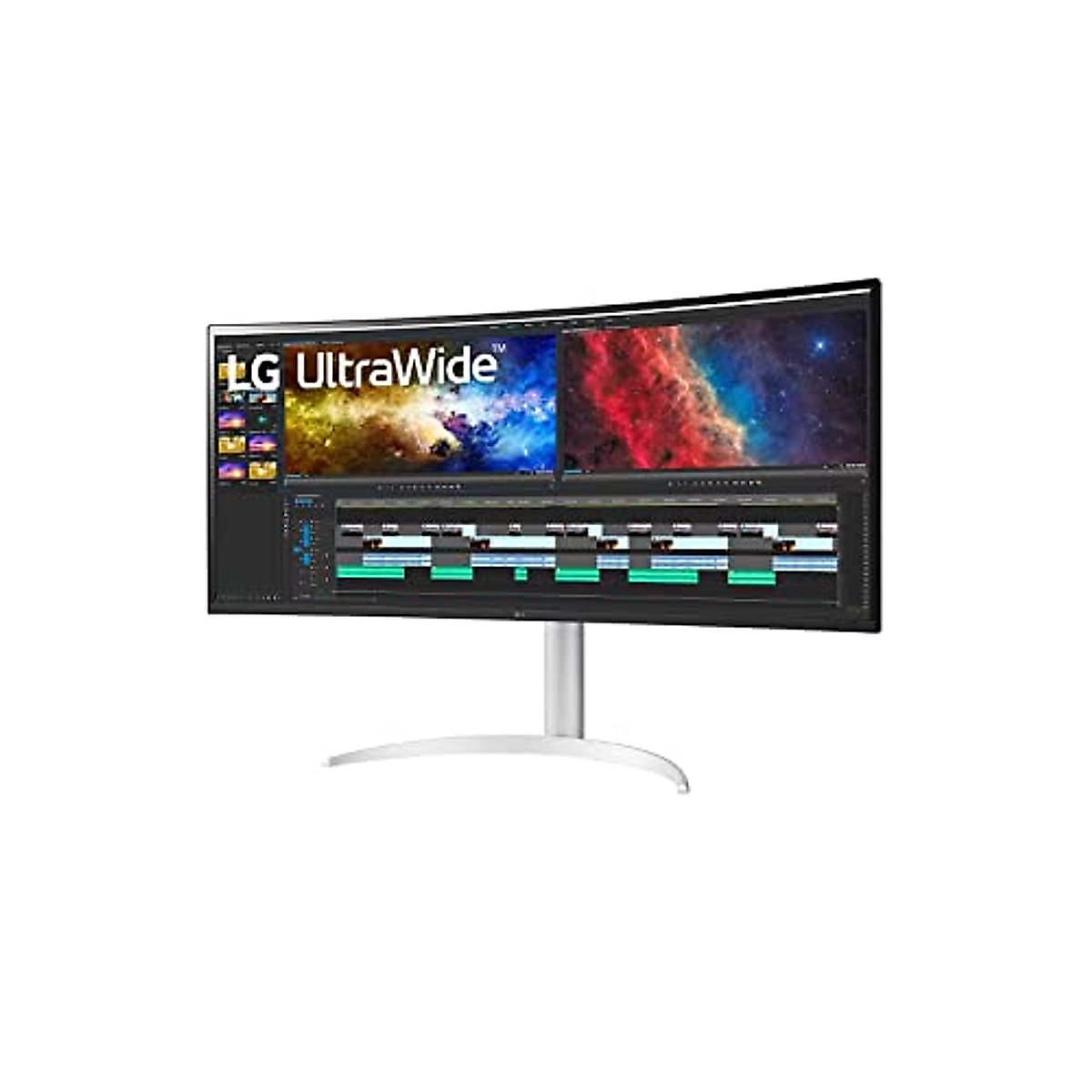 LG 37.5” 38BP85C-W 21:9 QHD+ UltraWide™ Curved Monitor with HDR10, USB Type-C™, and AMD FreeSync™, Black