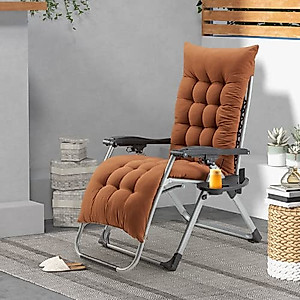 GYUTEI Zero Gravity Chairs,Adjustable Reclining Lounge Chair with Removable Cushion and Cup Holder for Indoor and Outdoor,Supports Over 440lbs(Coffee)