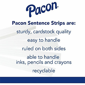 Pacon® Peacock® Super-Bright Sentence Strips, Assorted Colors, Pack Of 100