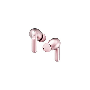 Happy Plugs Air 1 Zen – Fashion & Premium True Wireless in-Ear Earbuds – 30 Hours Battery Life – Passive Noise Cancellation - Pink Gold
