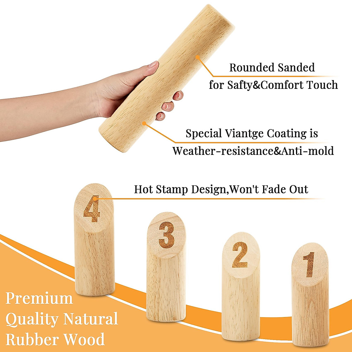 Aivalas Wooden Tossing Game Set, 12PCS Numbered Block Toss Games with Scoreboard & Carrying Case, Outdoor Lawn Backyard Beach Game, Gift for Family Toss Party Group