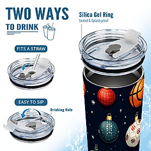 QWEUIOP 20oz Insulated Travel Coffee Mug Sport Christmas Stainless Steel Tumbler with Lid Double Wall Vacuum Coffee Cup For Hot and Cold Drinks14356