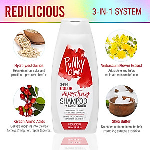 Punky Colour 3-in-1 Color Depositing Hair Cleanser & Conditioner, 8.5 fl oz. (Redilicious)
