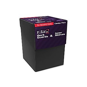 BCW Combo Pack - Inner Sleeves & Elite2 Deck Guards - Black | Fits Standard 2.5"x3.5" Game Cards | Clear Glossy Front, Textured Back | Includes 100 Elite2 Deck Guards & 100 Inner Sleeves