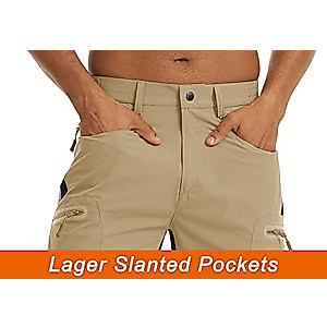 TACVASEN Men's Quick Dry Shorts Casual Khaki Shorts Men Cargo Mens Hiking Shorts Size 38 Mens Cargo Shorts Relaxed fit