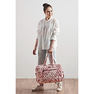 Maison d' Hermine Weekend Bag Cotton Quilted Duffel Overnight Luggage Weekender Gym Bag for Gifts Travel Men Women Business Travellers Family Trip, The Miller - Red