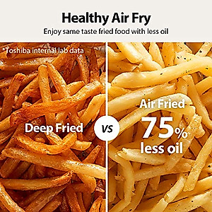 Toshiba TL2-AC25CZA(GR) Air Fryer Toaster Oven, 6-in-1 Digital Convection Oven for 9 Cooking Presets, 6-Slice Bread/12-Inch Pizza, 1750W, Charcoal Grey