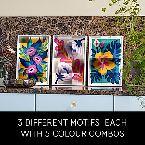 LEGO Art Floral Art 31207, 3in1 Flower Pictures, Wall Art Decoration Building Set, Arts and Crafts Kit, Creative DIY Activity, Beautiful Home Decor, Gift Idea for Adults, Men, and Women