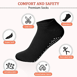 Geyoga 13 Pairs Pilate Grippers Socks for Women Non Slip Yoga Ballet Barre Non Skid Socks for Men House Workout Sports(Black, Gray, White)