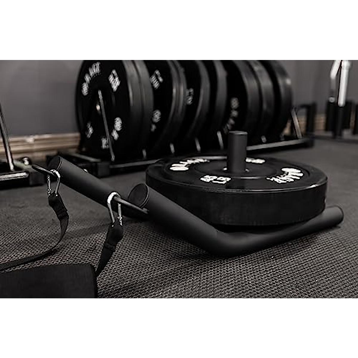 Rage Fitness R2 Weight Training Pull Sled with Harness. 90 LBS Capacity & 6.5 Feet Strap. Power Speed Sled Ideal for Endurance and Weight Training. Compatible with Bumper Plates(Black)