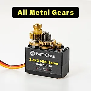 RampCrab RC Steering Servo with Servo Mount Bracket and Servo Horn for AX24 SCX24, RC Car Model Parts, Upgrade Parts for Axial AX24 SCX24 1/24 RC Crawler (Purple Horn)