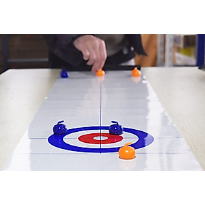 Tabletop Curling Game and Family Fun Board Games Shuffleboard Pucks with 8 Rolllers Gifts for Kids and Adults Travel Compact Storage