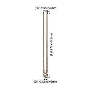 BQLZR 3mm Diameter Sphere Point Coated Burrs Glass Drill Bit for Die Grinder Pack of 30