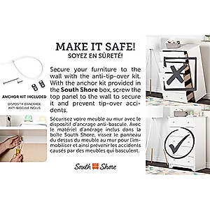 South Shore Cotton Candy 4-Drawer Chest-Pure White and Rustic Oak