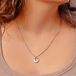 Pura Vida 18" Rose Gold Opal Crescent Pendant Necklace - Statement Necklace with Rose Gold Chain - Rose Gold Necklace for Women, Long Necklaces for Teen Girls, Boho Jewelry for Women - 3" Extender