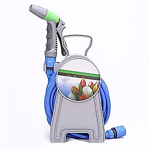 Wall Mounted Hose Holder Watering Hose Car Car Wash Water Gun Household Gardening Watering Storage Hose Reel Cast Iron (Color : Blue, Size : One Size)