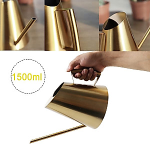 WEBTB Watering Can Indoor Plants Gold Watering Can Stainless Steel Bonsai Watering can 1.5L Small Watering Can for Outdoor Watering Plants Mini Watering Can House Plants Home Gardening Water Bottle