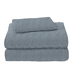 ROYALE LINENS Soft Tees Luxury Cotton Modal Jersey Knit Sheet Set, Chambray, Twin