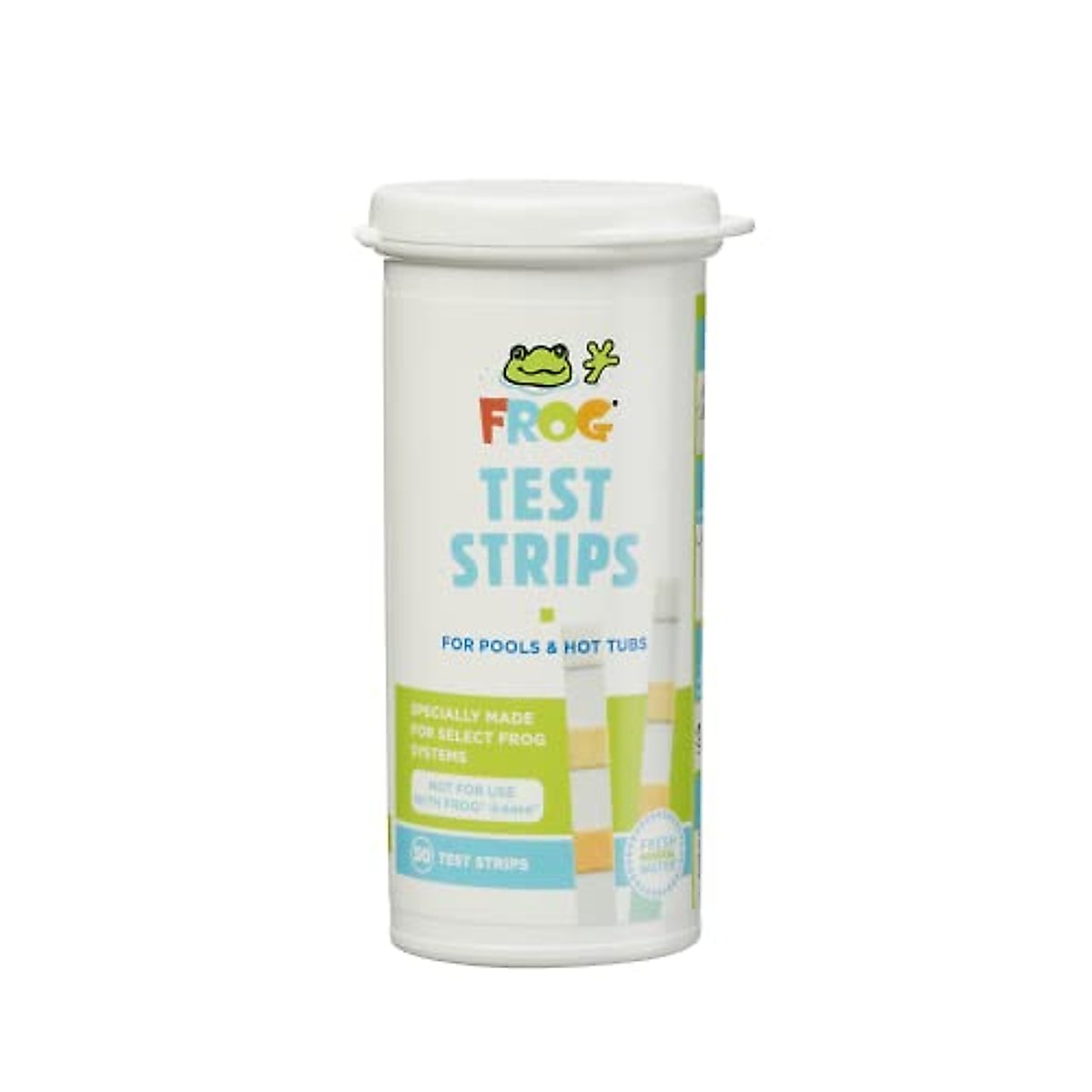 4 FROG Serene Bromine Replacement Cartridges for Hot Tubs for use only with FROG Serene Floating Sanitizing System + FROG Test Strips, Quick and Easy Sanitizer + Test Strips
