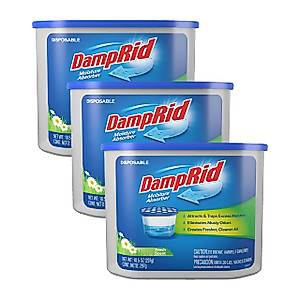 DampRid Fresh Scent Disposable Moisture Absorber, 10.5 oz., 3 Pack – Attracts & Traps Excess Moisture, Eliminates Musty Odors, Creates Fresher, Cleaner Air, White