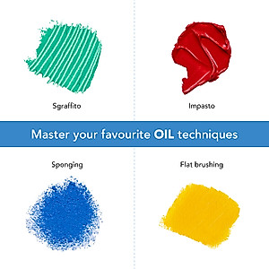 Castle Art Supplies 24 x 12ml Oil Paint Set | Great Value Set for Adult Artists, Beginners and Advanced | Vibrant Variety of Smooth-to-use Colors | In Impressive Presentation Box With Tutorial