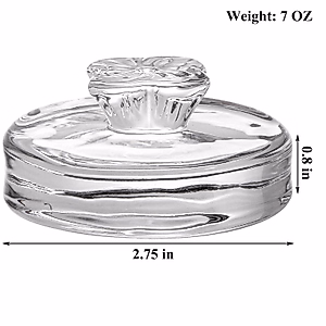 Okllen 9 Pack Glass Fermentation Glass Weights for Large Wide Mouth Mason Jars, Pickling Glass Weight with Easy Grip Handle, Dishwasher Safe