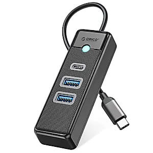 ORICO USB C Hub 3 Ports USB 3.1 Type C to USB 3.0 Hub Adapter with 2 USB A, 1 Type C for Laptop, Mobile Phone, Tablet with 0.5ft Cable, Compatible with Mac OS 10.X and Above, Linux, Android