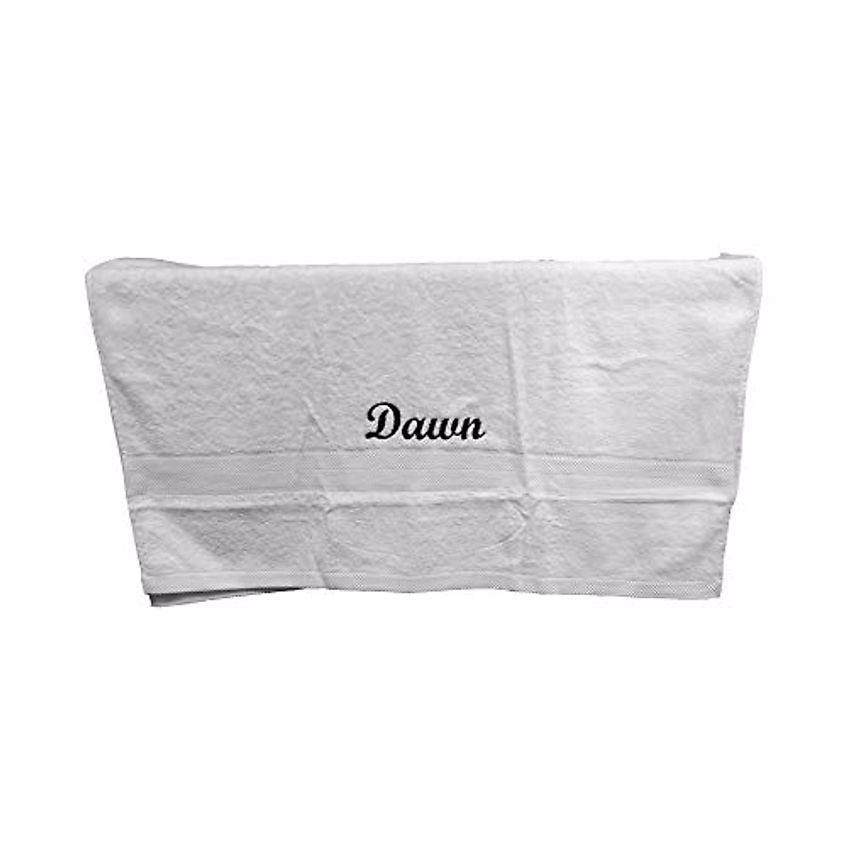 Personalized Cotton Towel for Beach - Free Embroidery Available - White